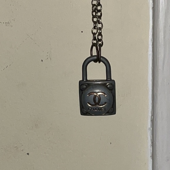 CHANEL | Jewelry | Custom Authentic Vintage Chanel Lock Neck Silver ...